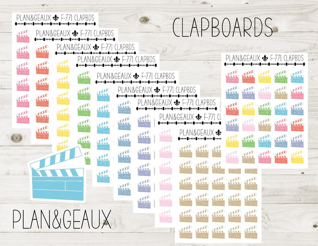 Clapboards Stickers, Movie Stickers, Record Sticker, Pastel Colors ...
