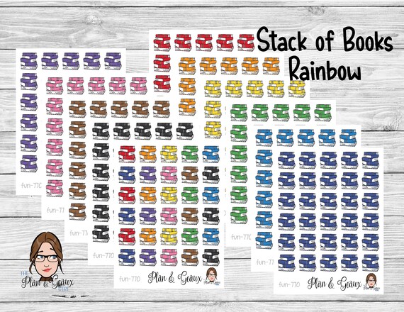 Books Stickers Reading Stickers Stack of Books Sticker | Etsy