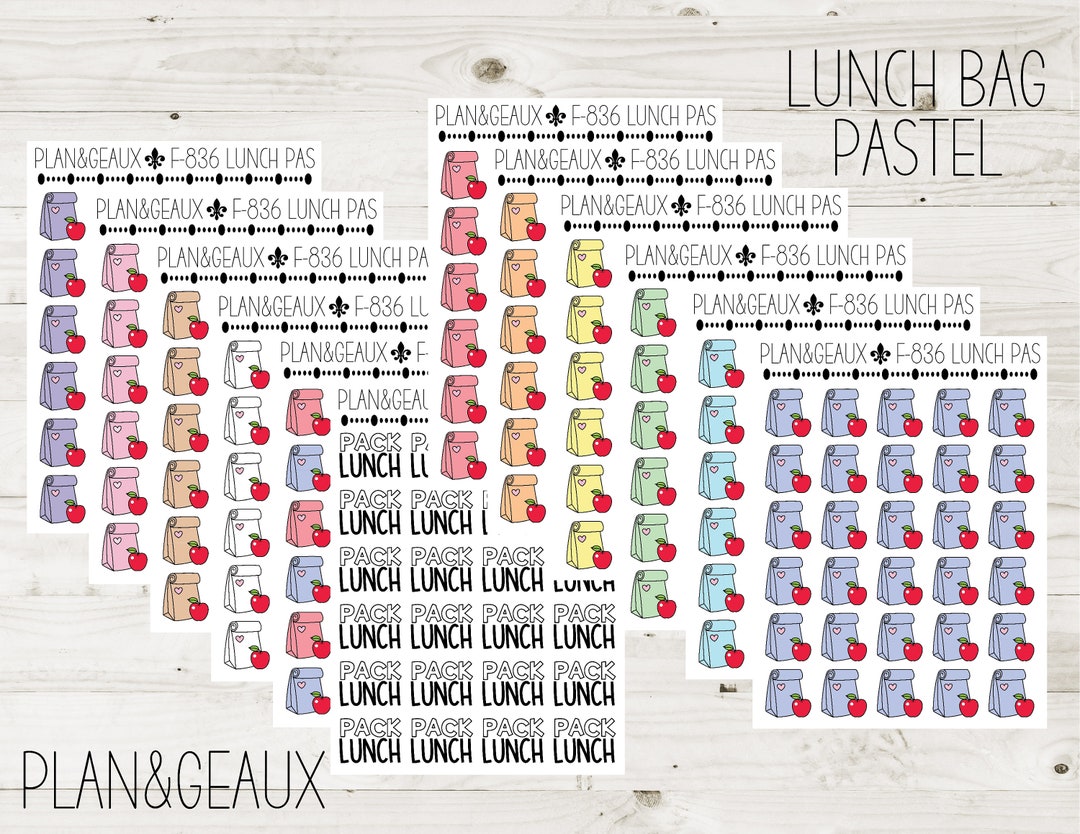 Lunch Bag Stickers, School Lunch Stickers, Pack Lunches Sticker, Brown ...