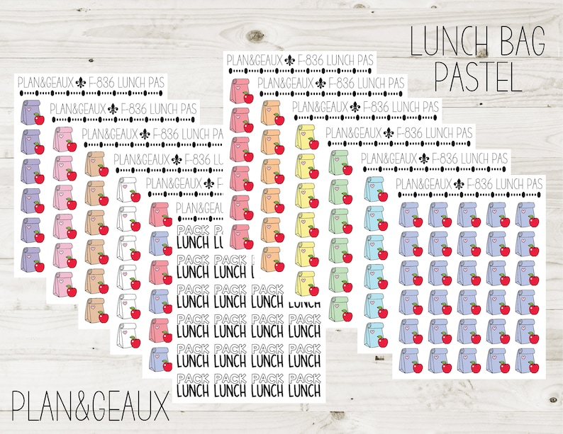 Lunch Bag Stickers, School Lunch Stickers, Pack Lunches Sticker, Brown ...