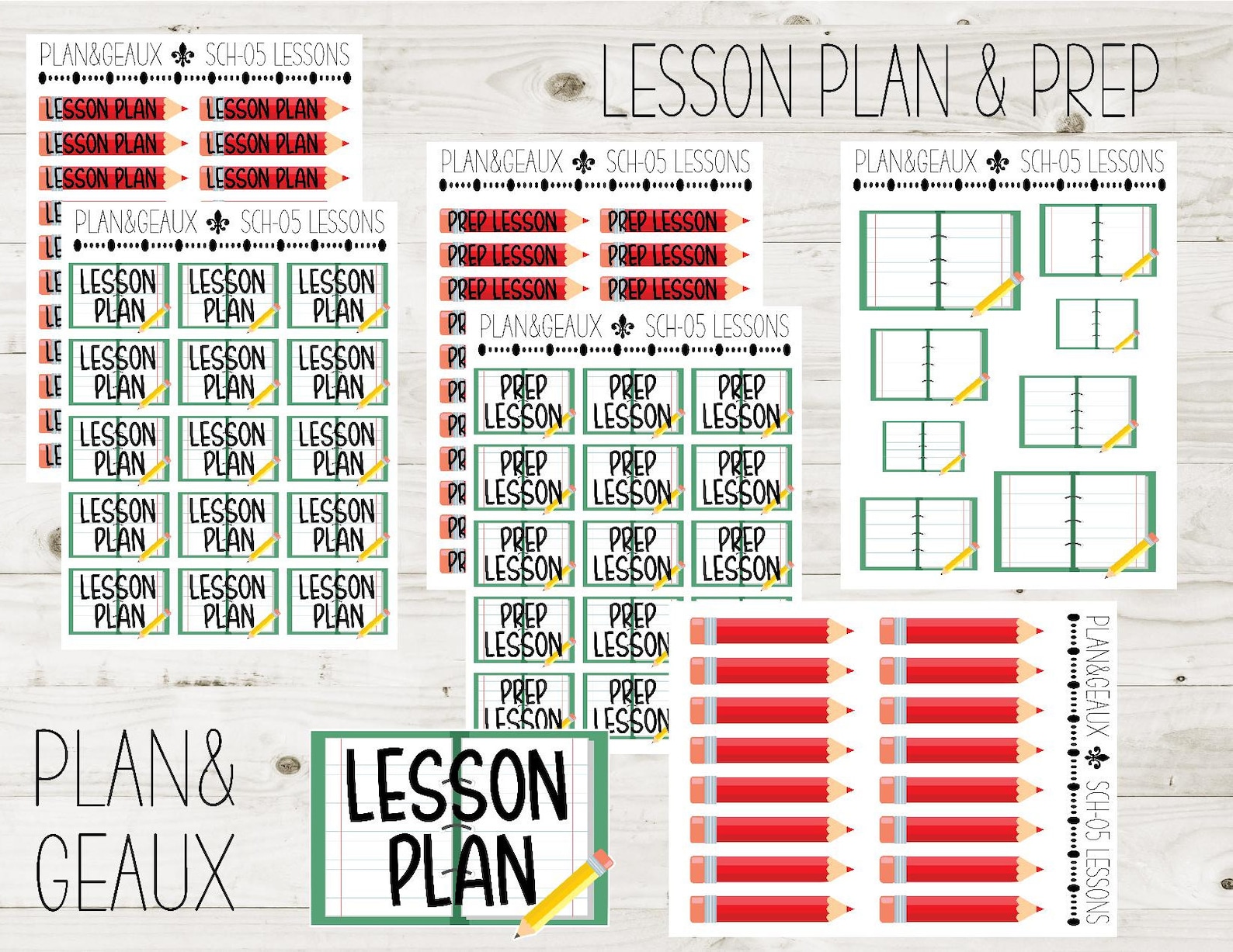 Lesson Plan Stickers, Lesson Prep Planner Stickers, School Planner ...
