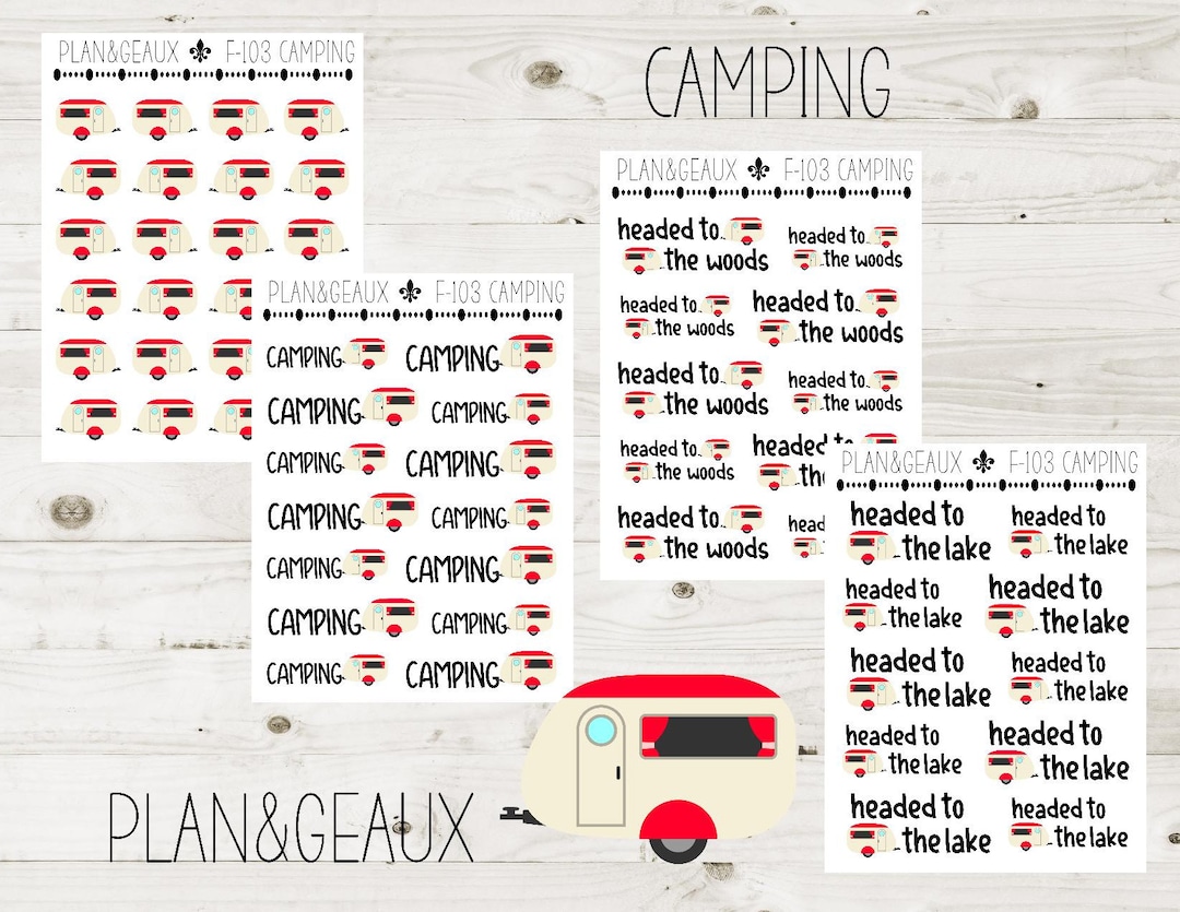 Camping Stickers, Caravan Planner Stickers, Camper Sticker, Glamping ...