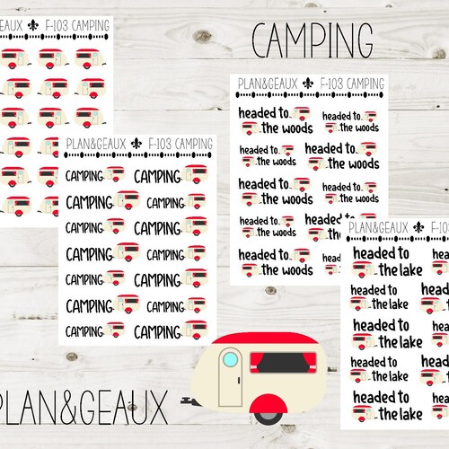 Camping Stickers Caravan Planner Stickers Camper Sticker - Etsy