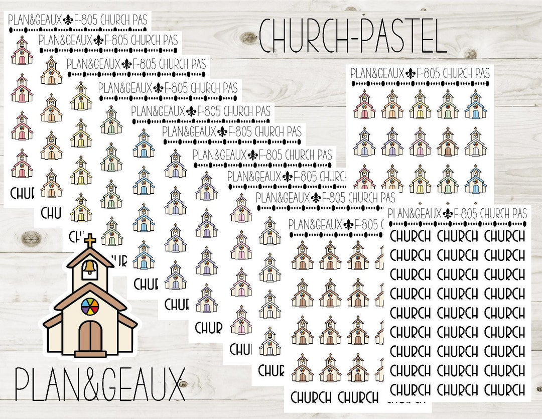 Church Stickers Church House Stickers Faith Sticker Pastel - Etsy België
