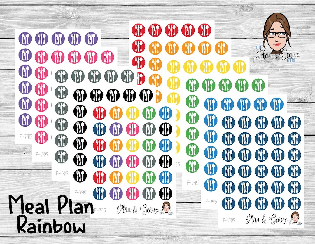 Meal Plan Stickers Menu Stickers Meal Prep Sticker Meal - Etsy