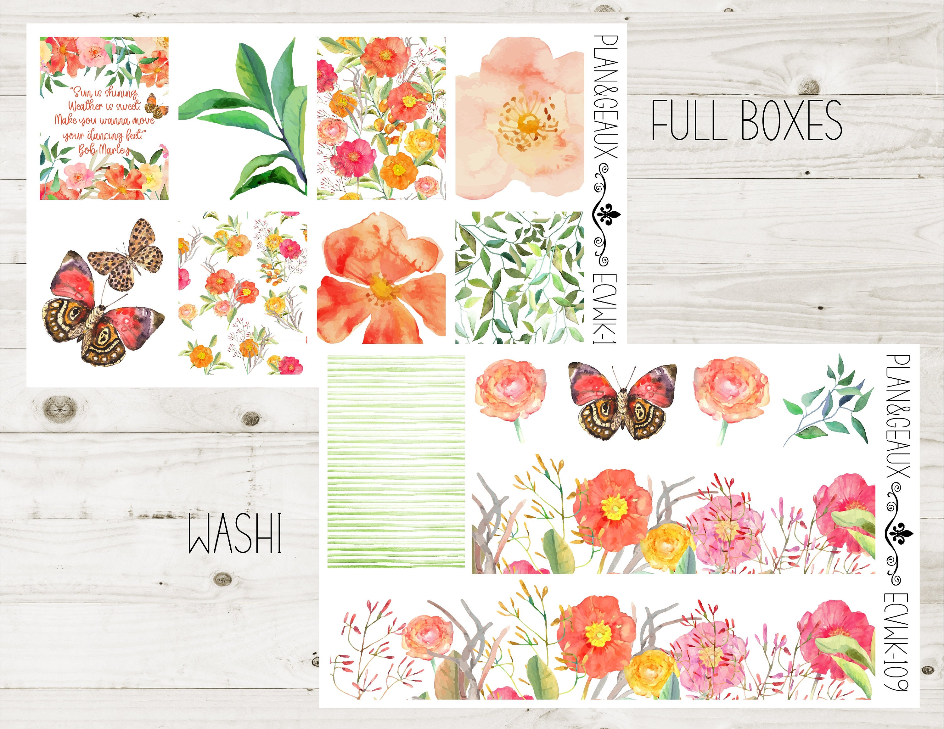 Summer Floral Weekly Planner Kit Flowers Planner Stickers - Etsy