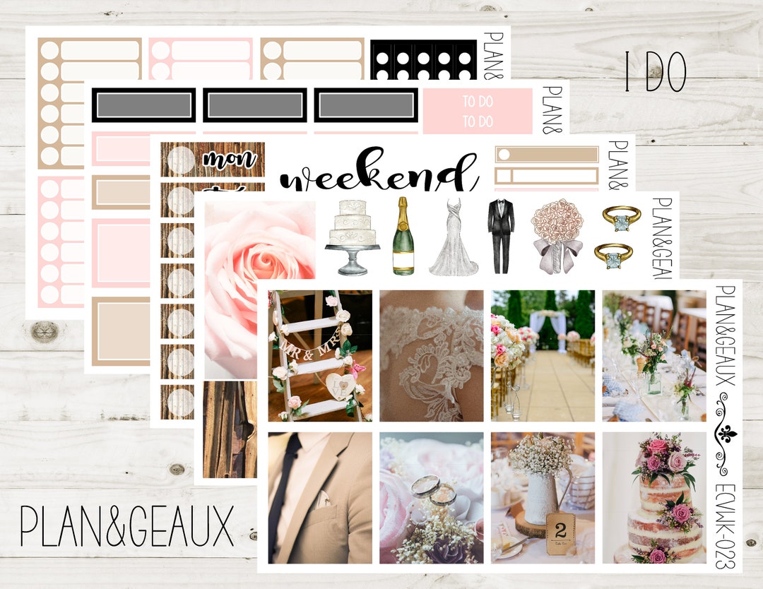 Wedding Weekly Kit Planner Stickers, Engagement Weekly Stickers ...