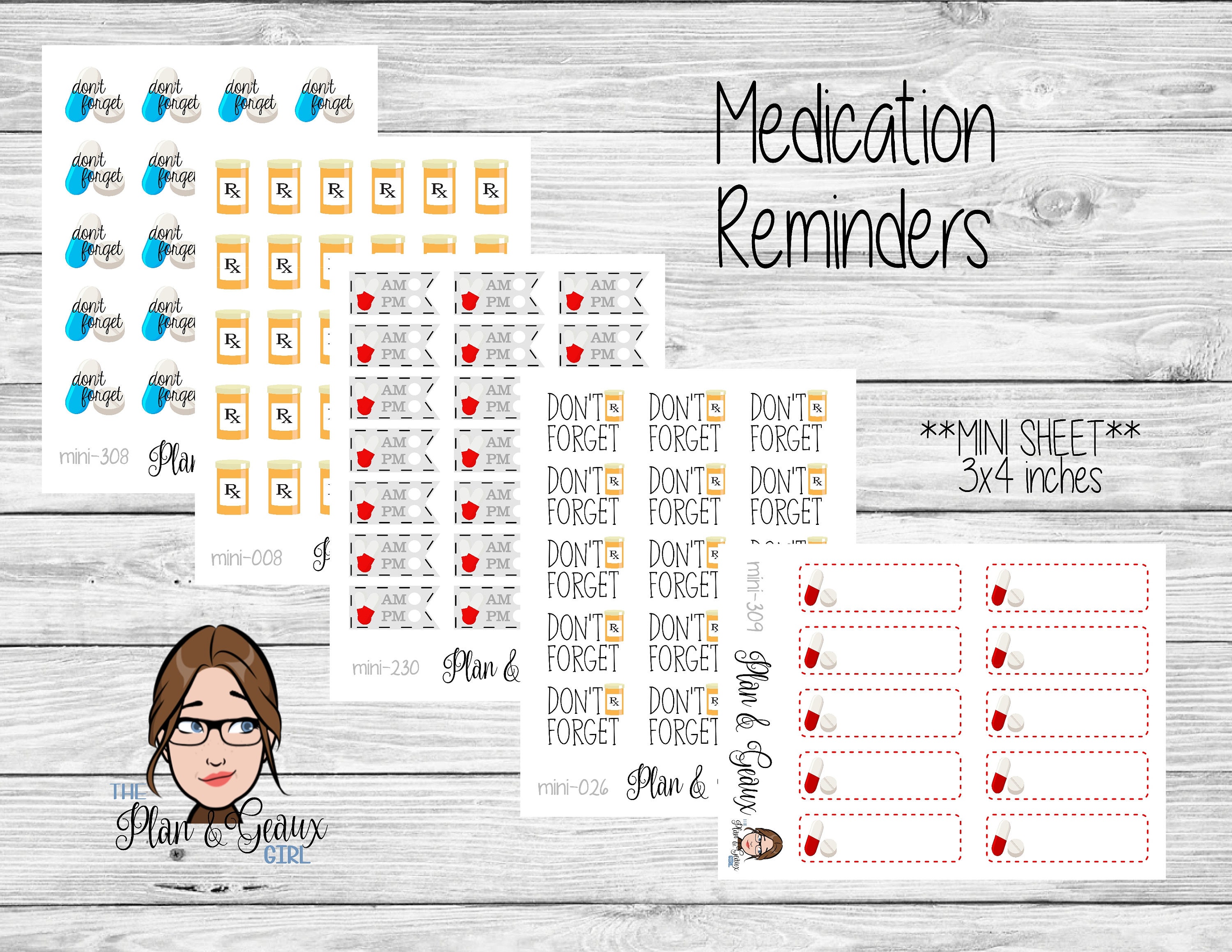 Paper Paper & Party Supplies Pill Icon Planner Stickers Black Print ...