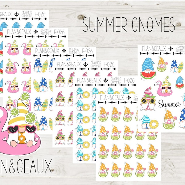 Gnome Stickers Summertime - Etsy