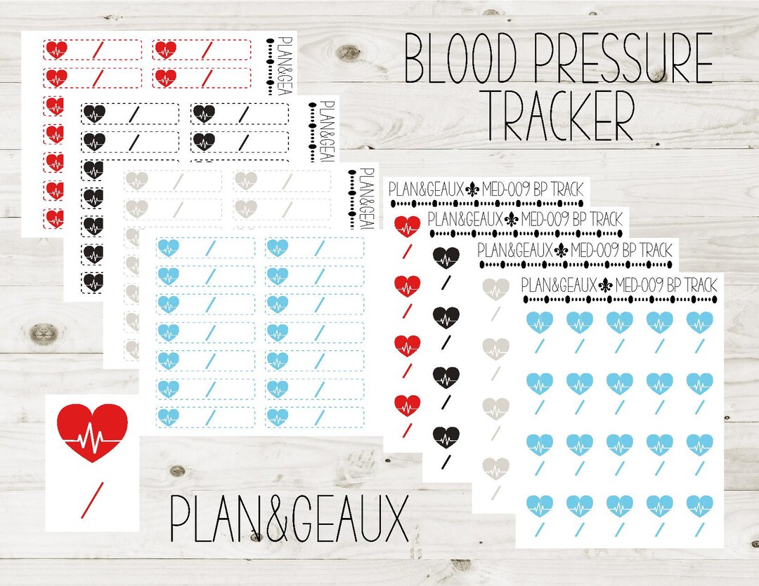 Blood Pressure Tracker Planner Stickers, Blood Pressure Stickers ...