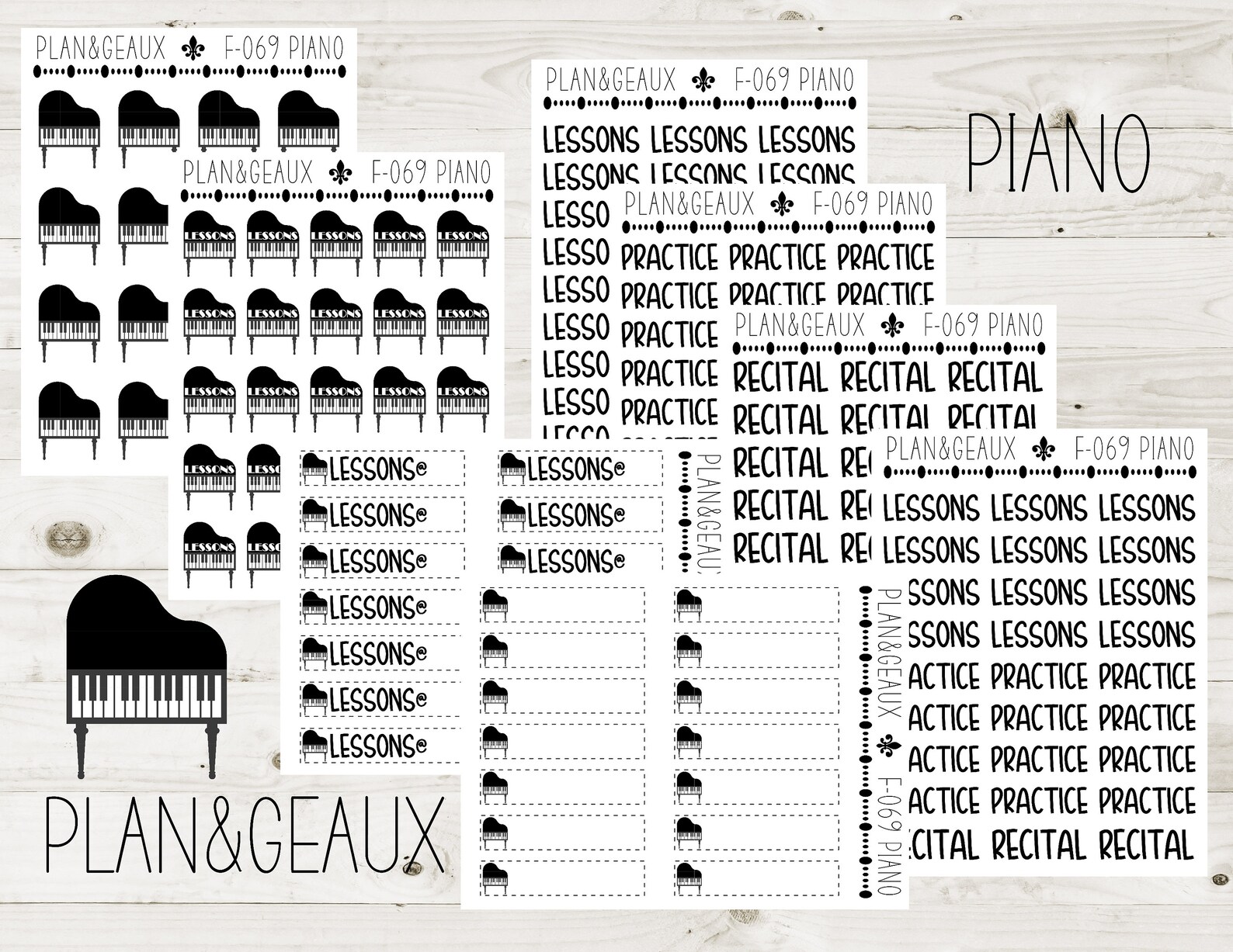 Piano Lessons Planner Stickers Lessons Stickers Music - Etsy