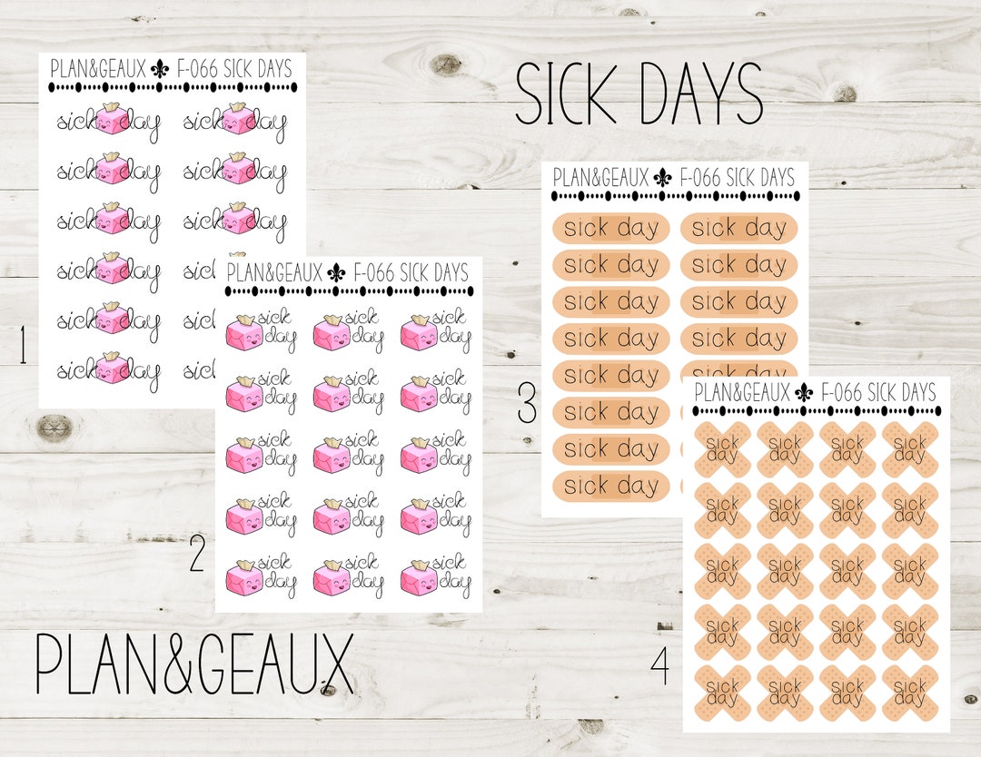 Sick Day Planner Stickers Sick Stickers Flu Stickers Happy - Etsy