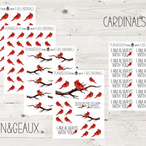 Cardinals Planner Stickers Red Cardinal Planner Stickers - Etsy