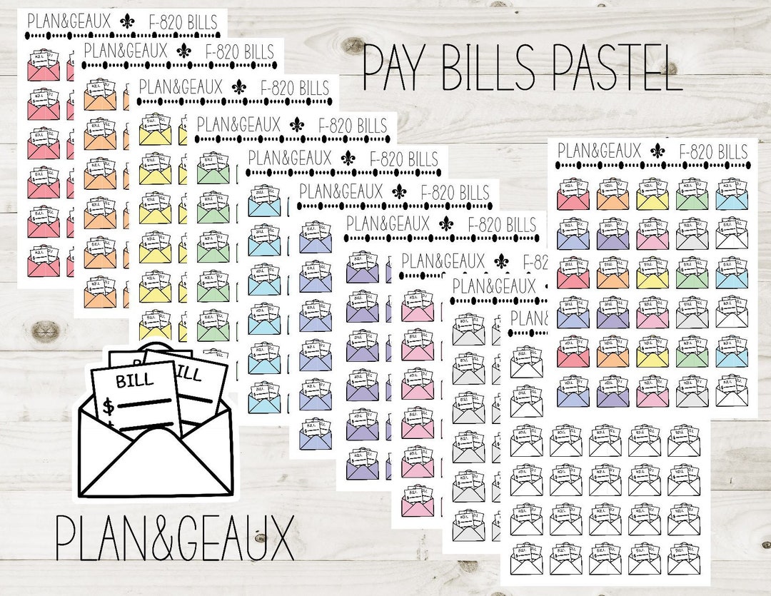 Pay Bills Stickers, Budget Stickers, Personal Finance Sticker, Pastel ...