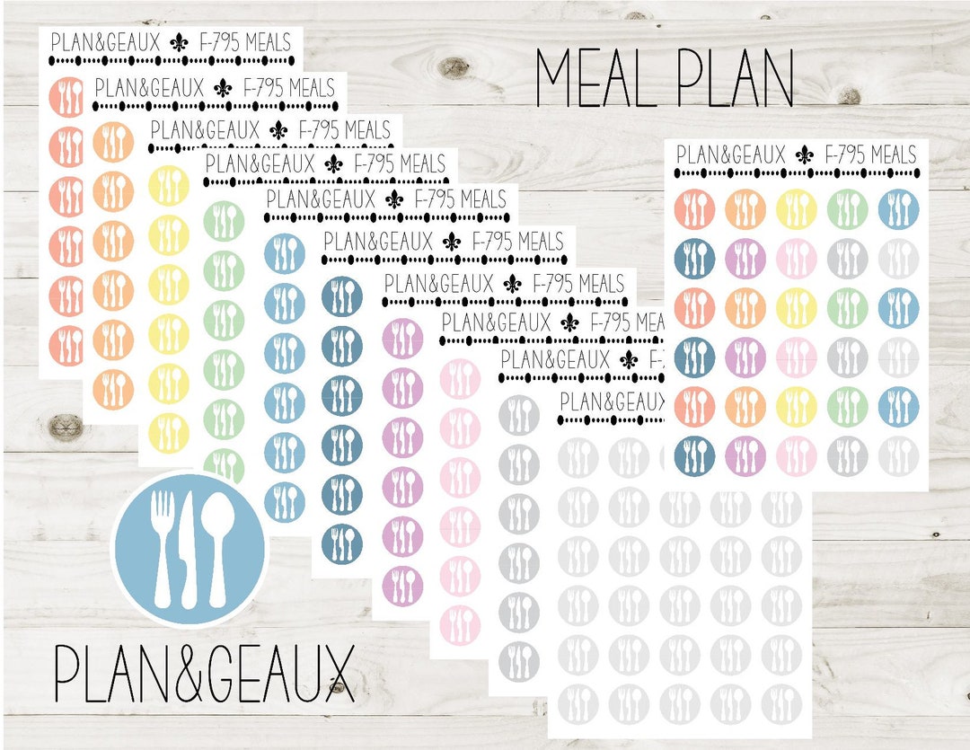 Meal Plan Stickers, Menu Stickers, Meal Prep Sticker, Meal Planning ...