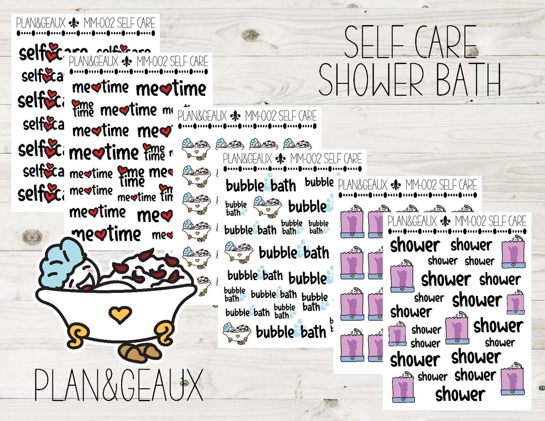 Moody Mildred Me Time, Bubble Bath Shower Planner Stickers, MINI Sheet ...
