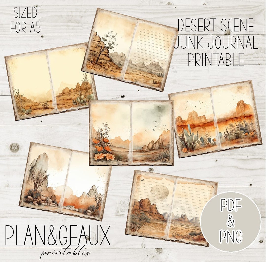 PRINTABLE JUNK JOURNAL Pages, Desert Junk Journal Pages, Desert ...