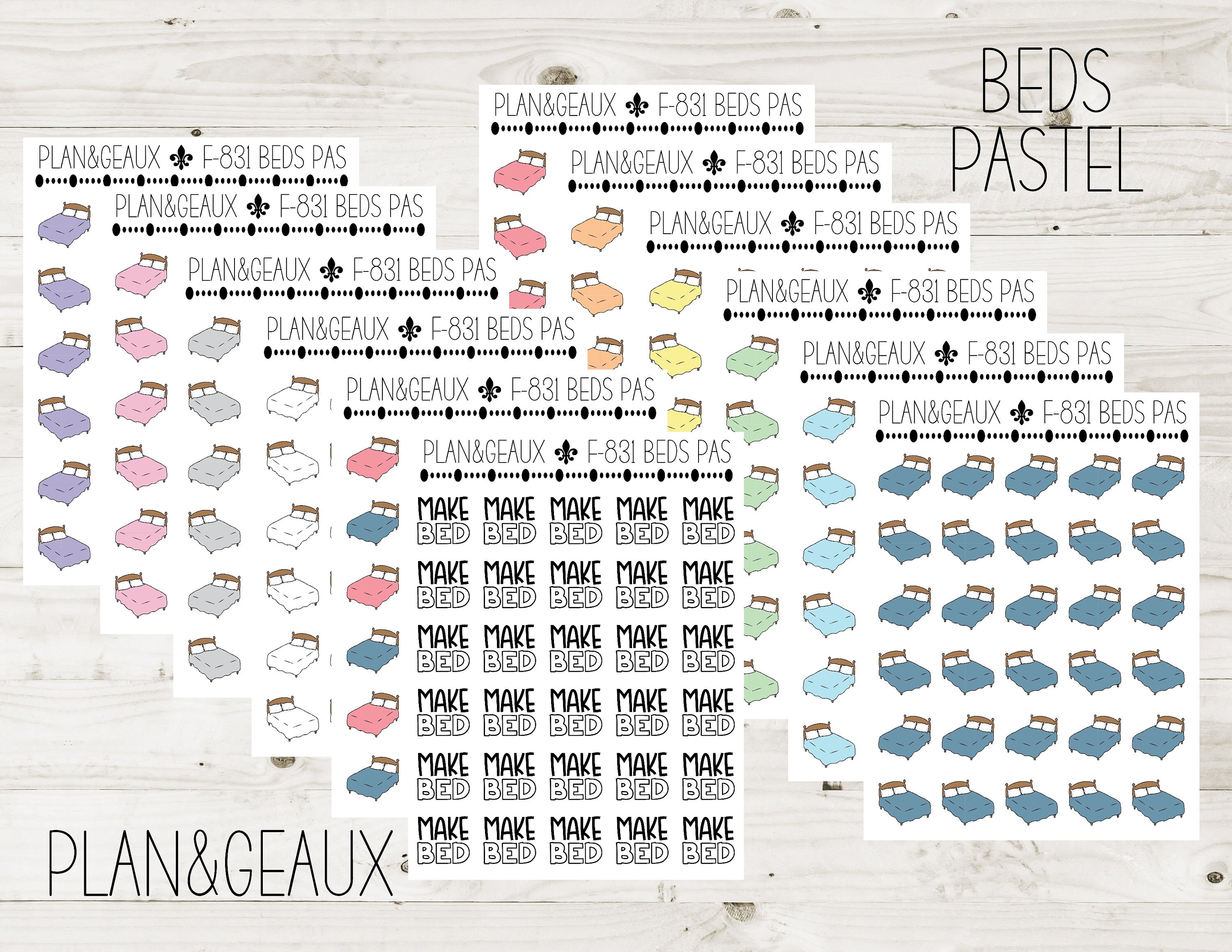 Bed Stickers Bedroom Stickers Change Sheets Sticker Pastel - Etsy UK