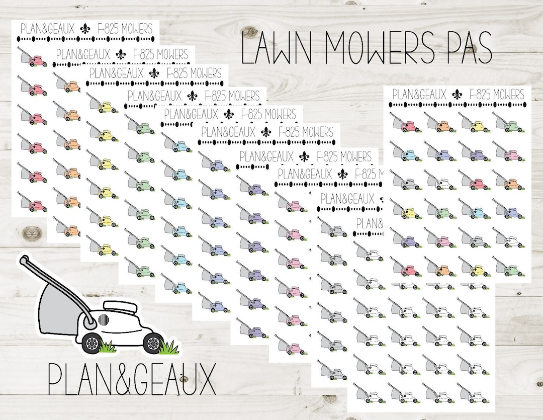 Lawn Mowers Stickers, Mow Lawn Stickers, Yard Work Sticker, Lawn ...