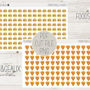 PRINTABLE Planner Stickers Food Planner Stickers Pizza - Etsy