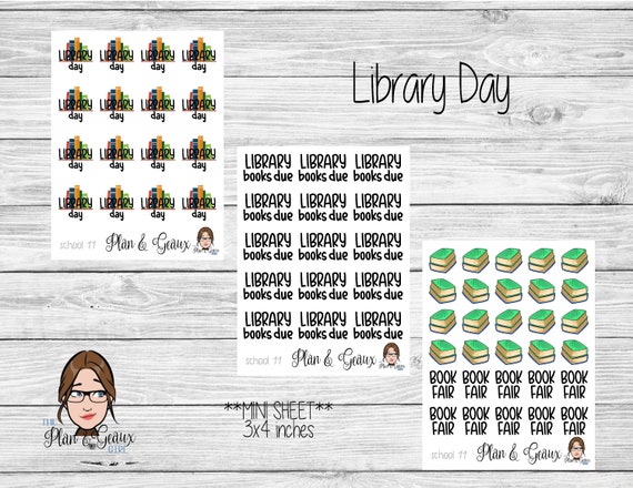 Library Day Planner Stickers School Planner Stickers - Etsy