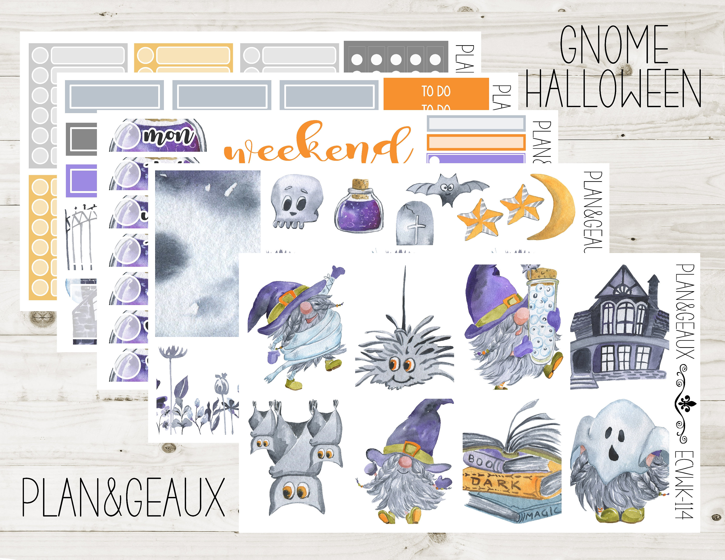 Halloween Gnomes Weekly Planner Kit Halloween Weekly Planner - Etsy