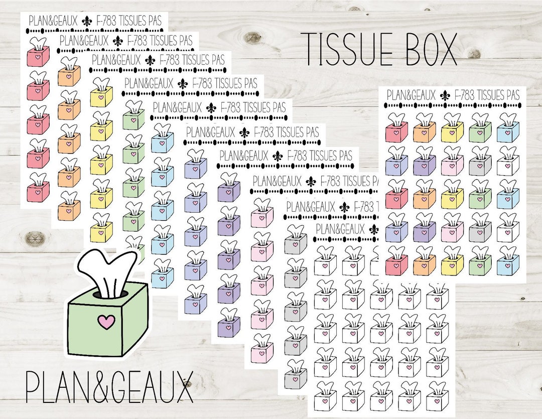 Tissues Stickers, Sick Day Stickers, Flu Sticker, Pastel Colors, Bullet ...