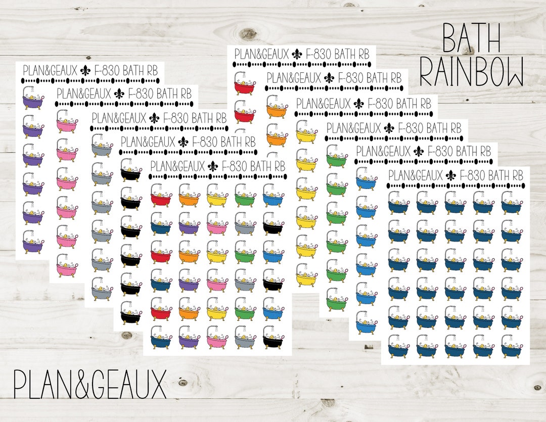 Bath Stickers, Bubble Bath Stickers, Self Care Sticker, Rainbow Colors ...