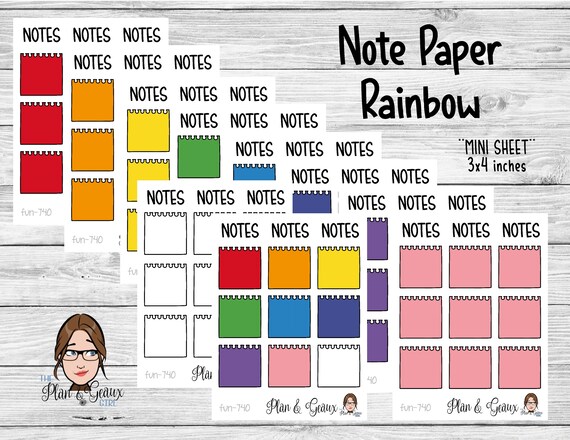 Notebook Paper Notes Planner Stickers Notes Stickers | Etsy
