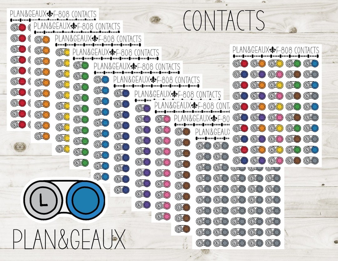 Contact Lens Stickers, Contacts Stickers, Eye Care Sticker, Rainbow ...