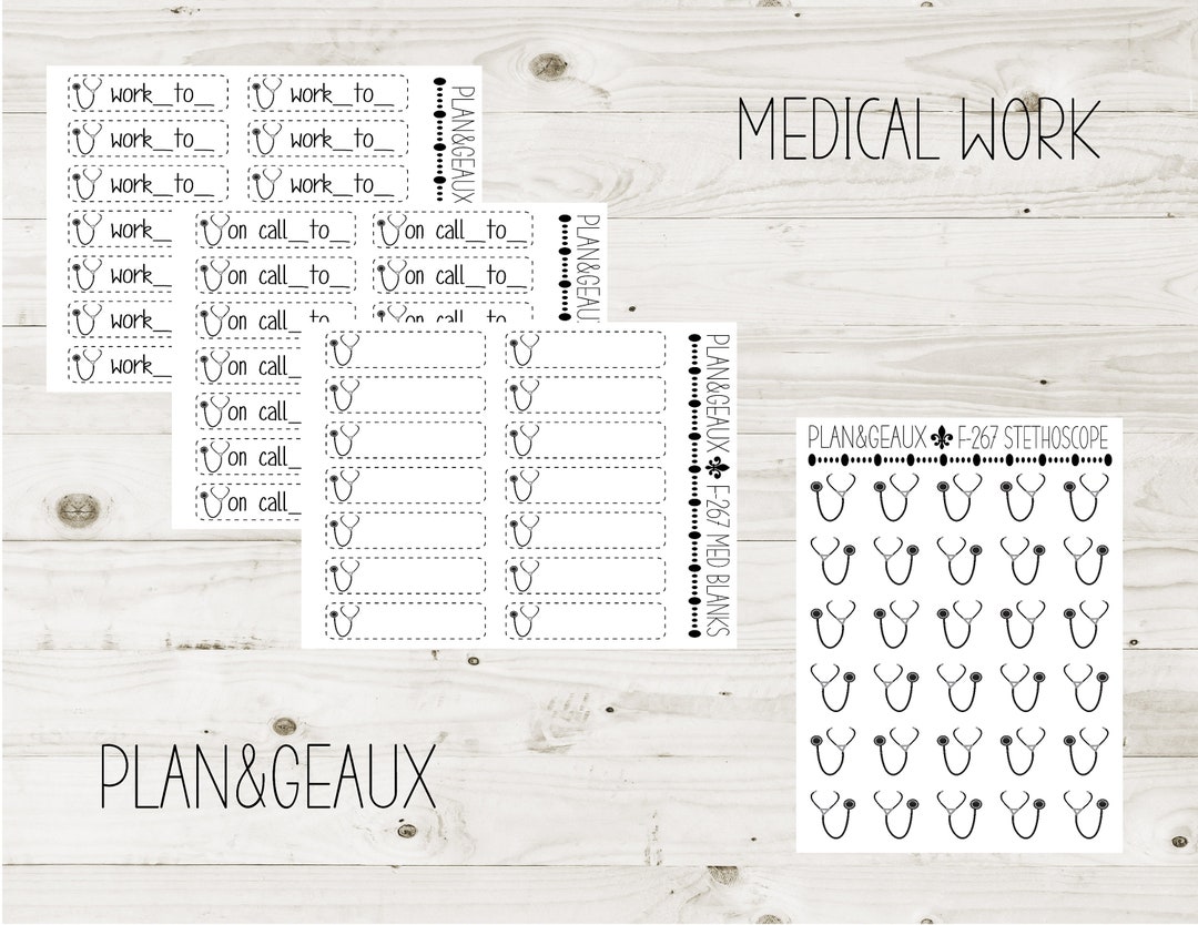 Medical Work Schedule Planner Stickers, Nurse Doctor on Call Stickers ...