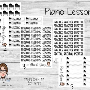 Piano Lessons Planner Stickers Lessons Stickers Music | Etsy