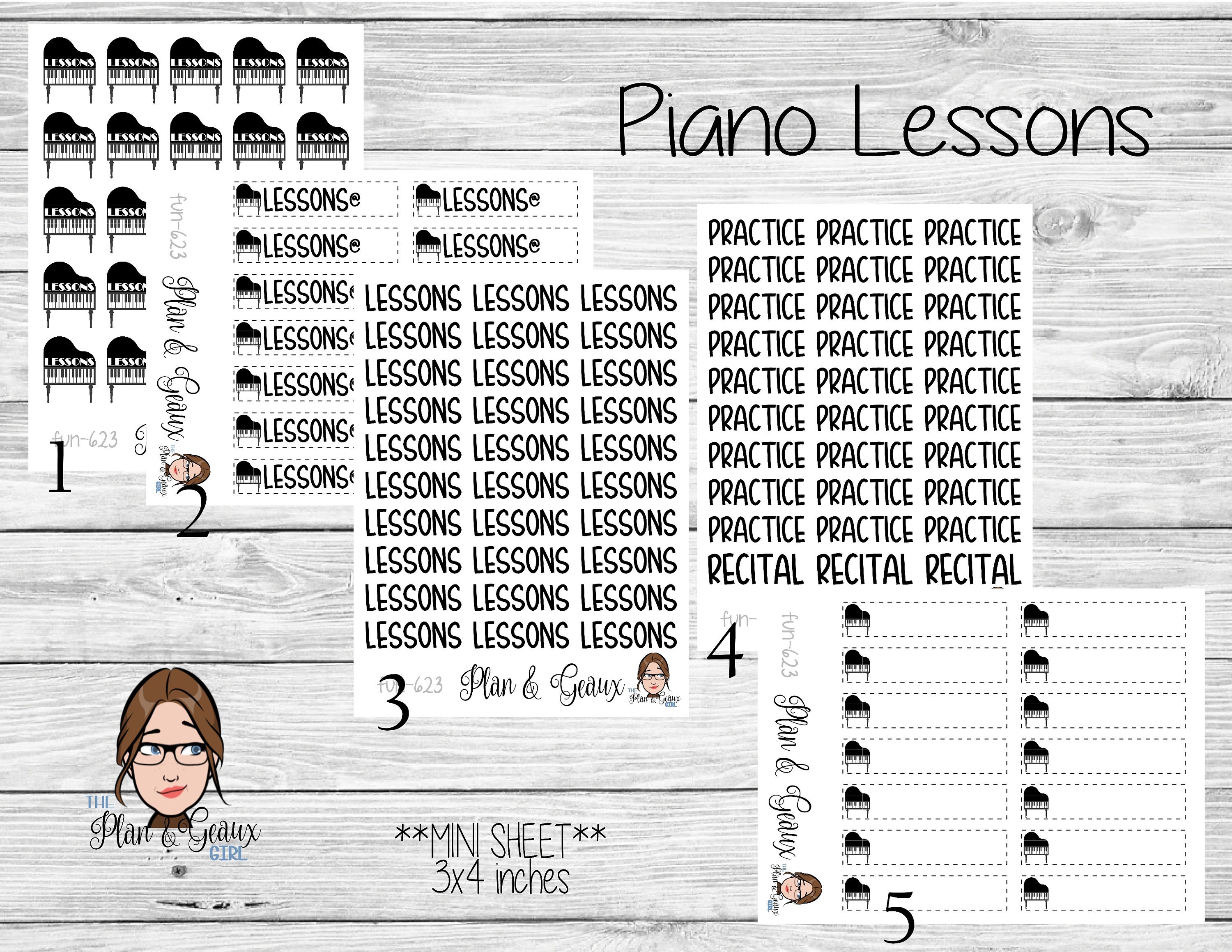 Piano Lessons Planner Stickers Lessons Stickers Music - Etsy