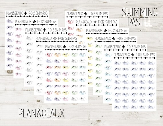 Swimming Planner Stickers Swimming Lessons Stickers Swim - Etsy