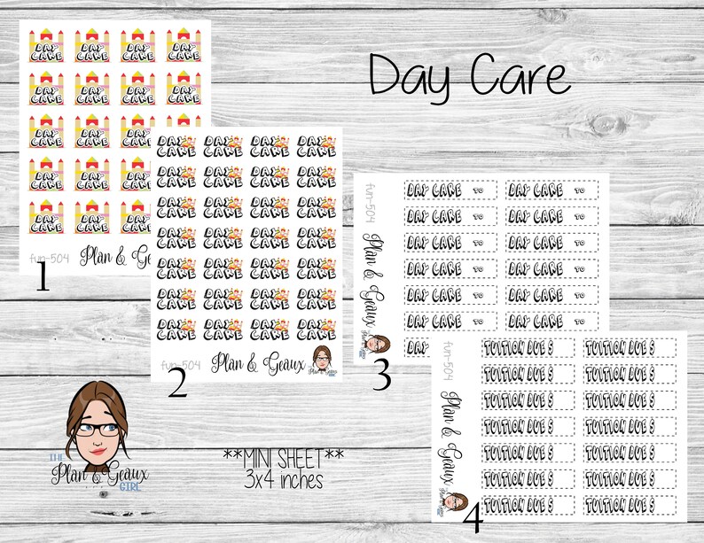 Daycare Planner Stickers Childcare Stickers Babysitter | Etsy