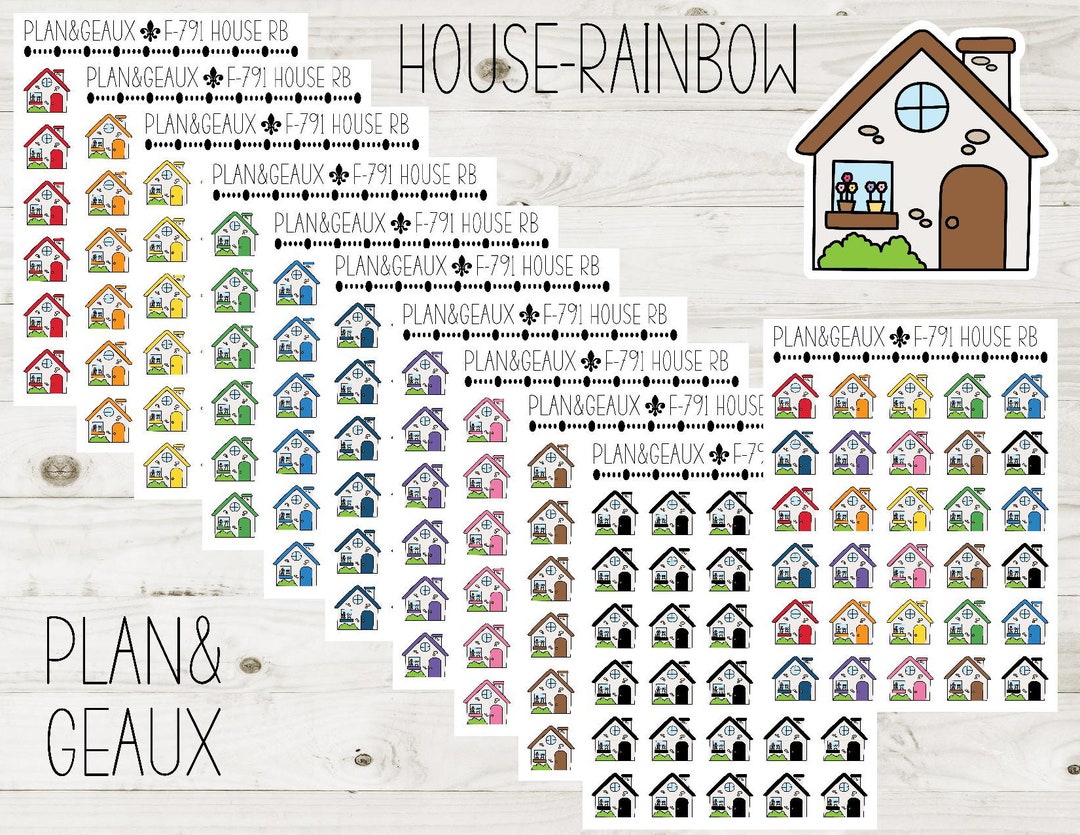 House Stickers, Real Estate Stickers, Home Sticker, Rainbow Colors ...