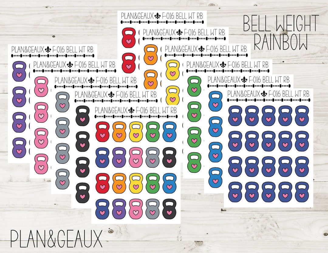 Bell Weight Planner Stickers, Weights Stickers, Workout Stickers ...