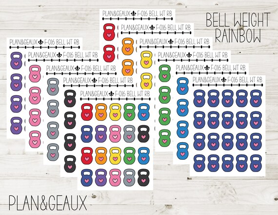 Bell Weight Planner Stickers Weights Stickers Workout - Etsy