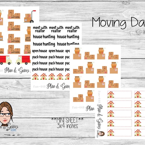 Moving Day Planner Stickers Moving Boxes Stickers Sold House - Etsy