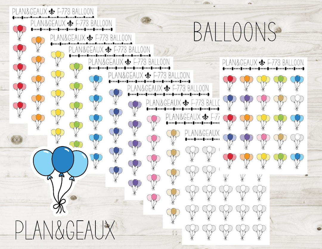 Balloons Stickers, Celebration Balloon Stickers, Birthday Sticker ...