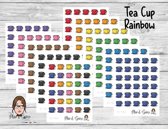 Tea Cup Stickers Tea Stickers Cup Stickers Tea Time | Etsy