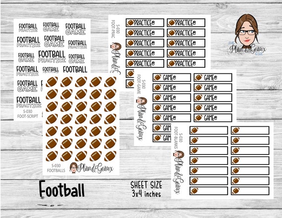 Football Planner Stickers Football Practice Ball Game | Etsy