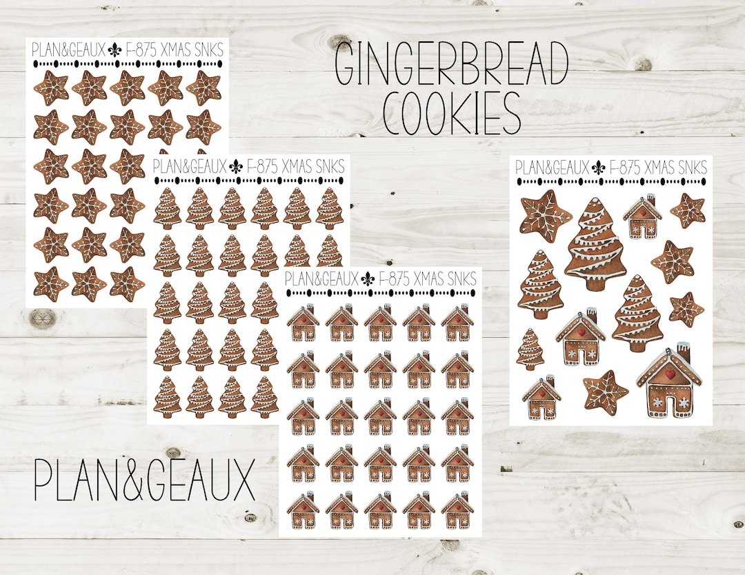 Gingerbread Cookies Stickers, Christmas Cookies Stickers, Cookie ...