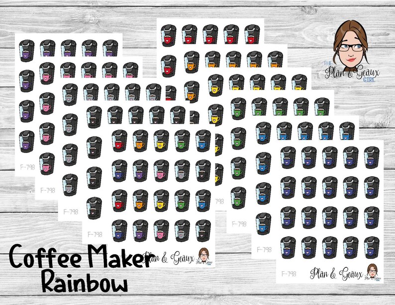 Coffee Maker Planner Stickers Coffee Stickers Keurig - Etsy