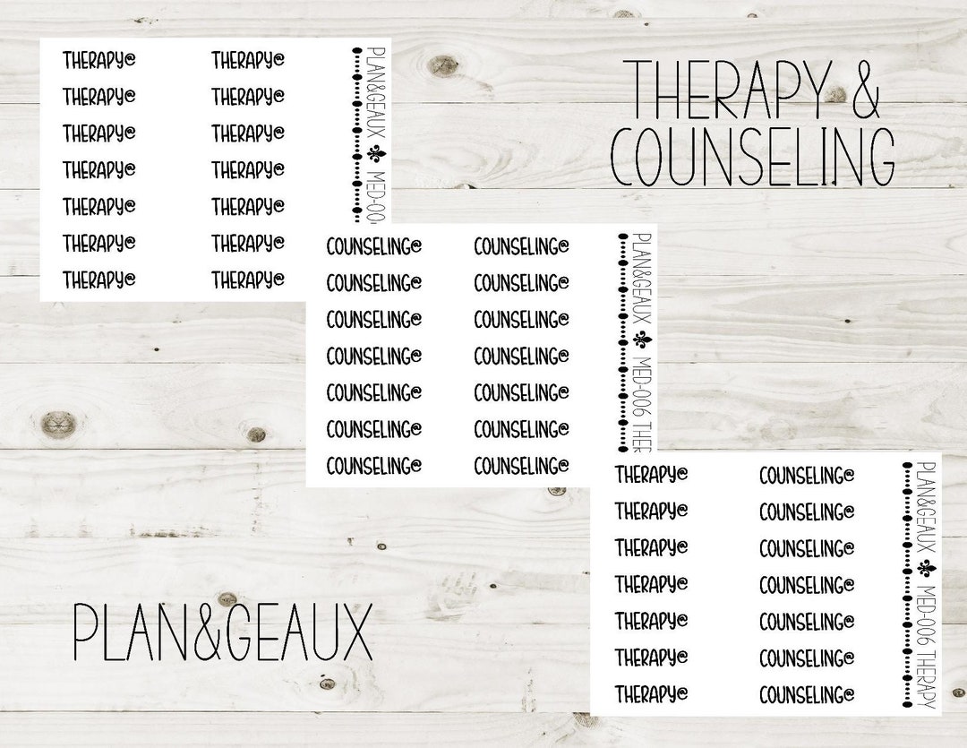 Counseling Planner Stickers, Counseling Appointment Stickers, Therapy ...