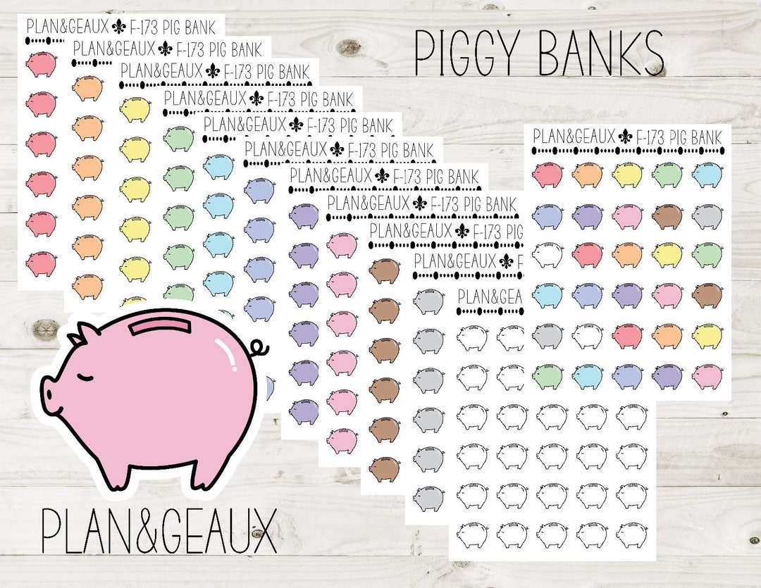 Piggy Bank Stickers, Bank Stickers, Money Sticker, Pastel Colors Bullet ...