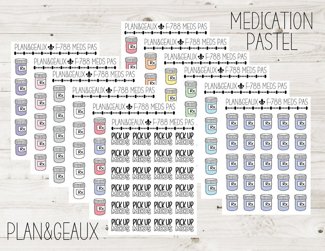 Medication Bottle Stickers, Prescription Stickers, RX Sticker, Pastel ...