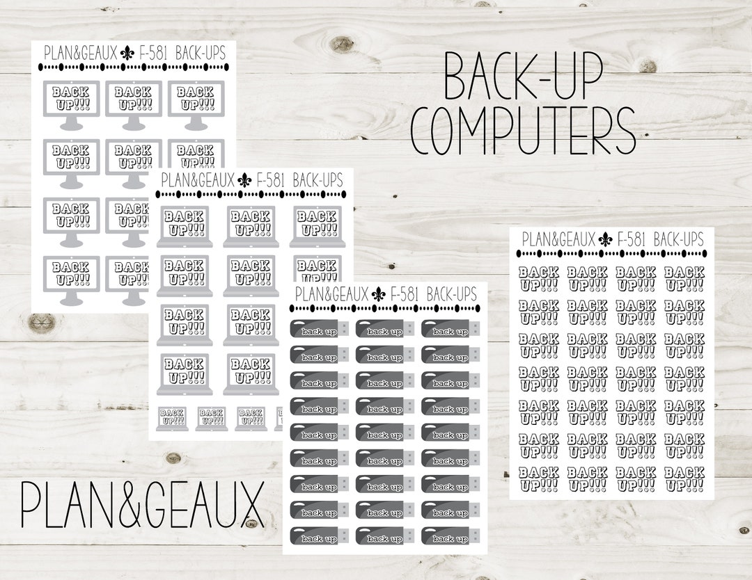 Back up Laptop Files Planner Sticker, Back up Computers, Flash Drive ...