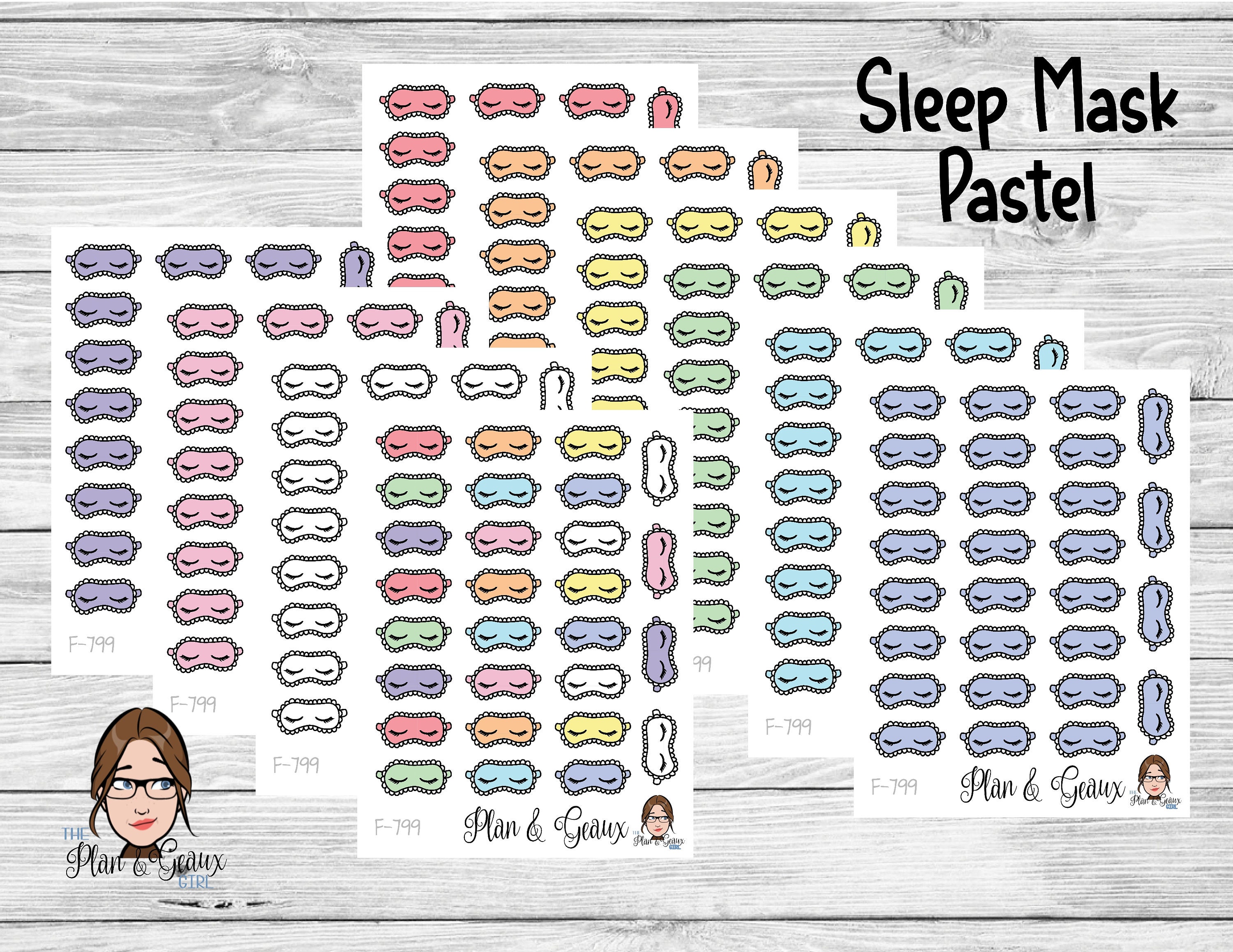 Paper & Party Supplies Doodles Planner Stickers Sleep Mask Color ...