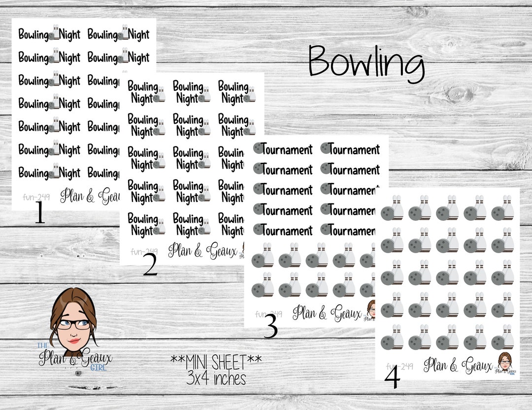Bowling Planner Stickers Bowling Pin Stickers Bowling Ball - Etsy